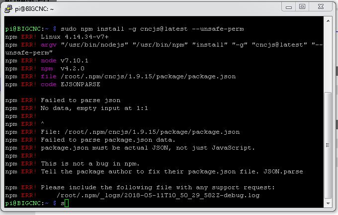 NPM: JSON error, cannot install · Issue #326 · cncjs/cncjs · GitHub