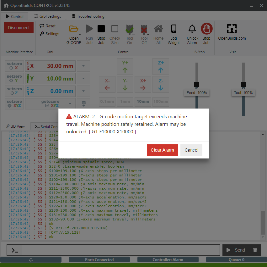 If Alarm - add a Unlock to the OK button on Alarm modal · Issue #52 · OpenBuilds/OpenBuilds ...