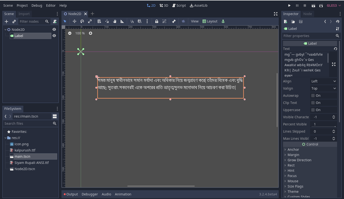 Incorrect Bengali font rendering · Issue #43379 · godotengine/godot · GitHub
