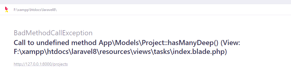 Call to undefined method App\Models\Project::hasManyDeep() · Issue #124 · staudenmeir/eloquent ...