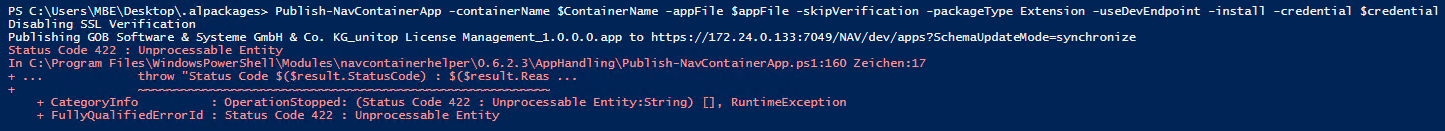 useDevEndpoint throws 422 error · Issue #507 · microsoft/navcontainerhelper · GitHub