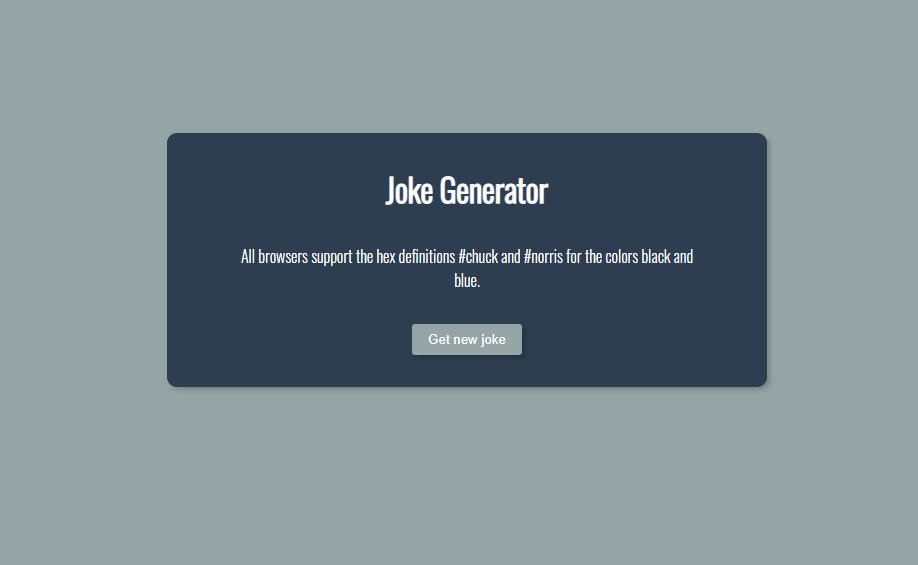 GitHub - Mahsman27/Joke-Generator: Random Chuck Norris joke generator built with React.js