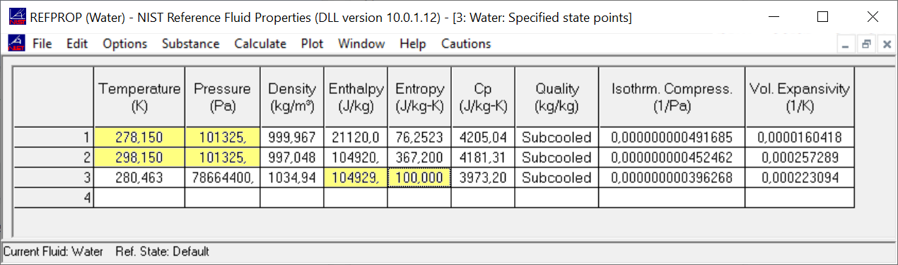 GUI tables: mark cell that were input · Issue #492 · usnistgov/REFPROP-issues · GitHub