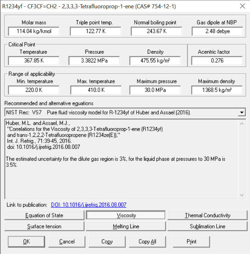 Change in liquid and vapor Density, Viscosity and Surface tension ...