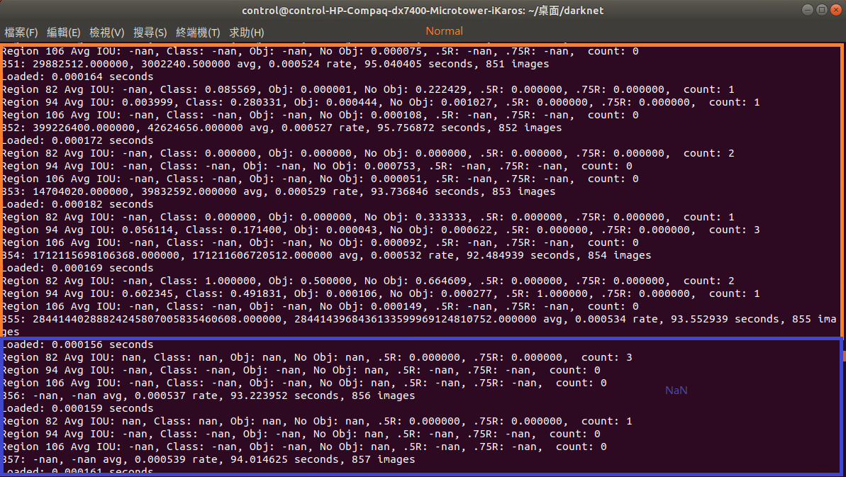 yolov3: "Avg IOU: -nan, Class: -nan, Obj: -nan" while Retraining on voc ...