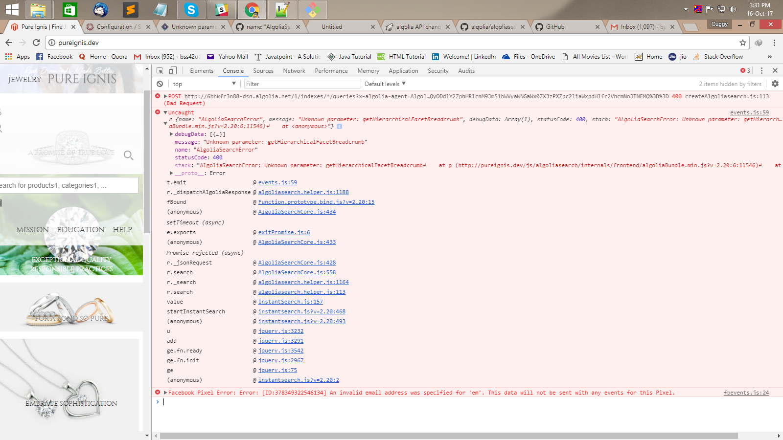 Name Algoliasearcherror Message Unknown Parameter · Issue 611