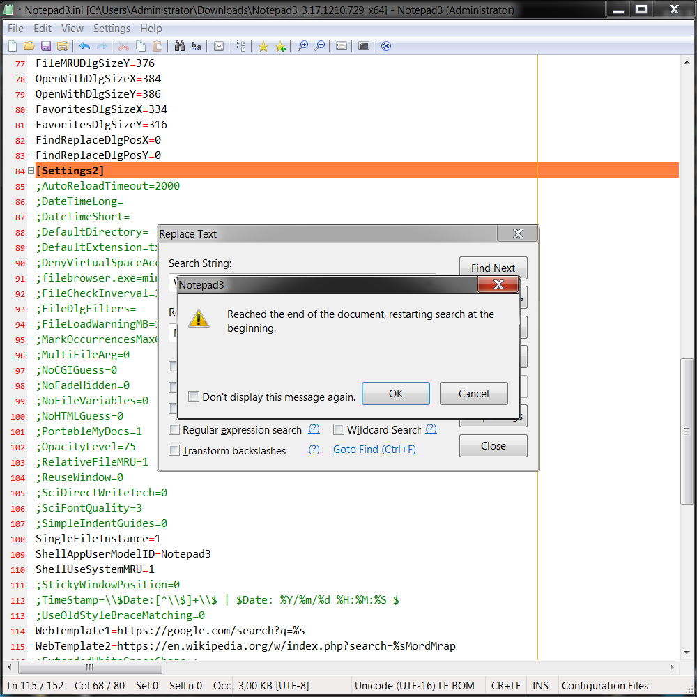 Error in replace · Issue #246 · rizonesoft/Notepad3 · GitHub