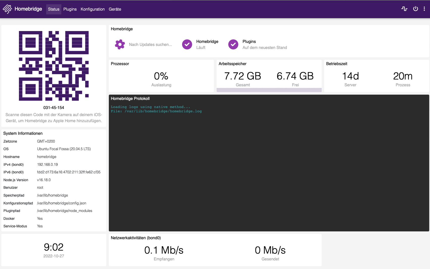 UI in general and "loading logs using native method..." hangs · Issue #1422 · homebridge ...
