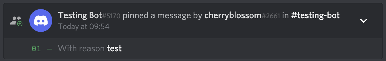Support audit log reasons for pinning and unpinning messages · Issue #7519 · discordjs/discord ...