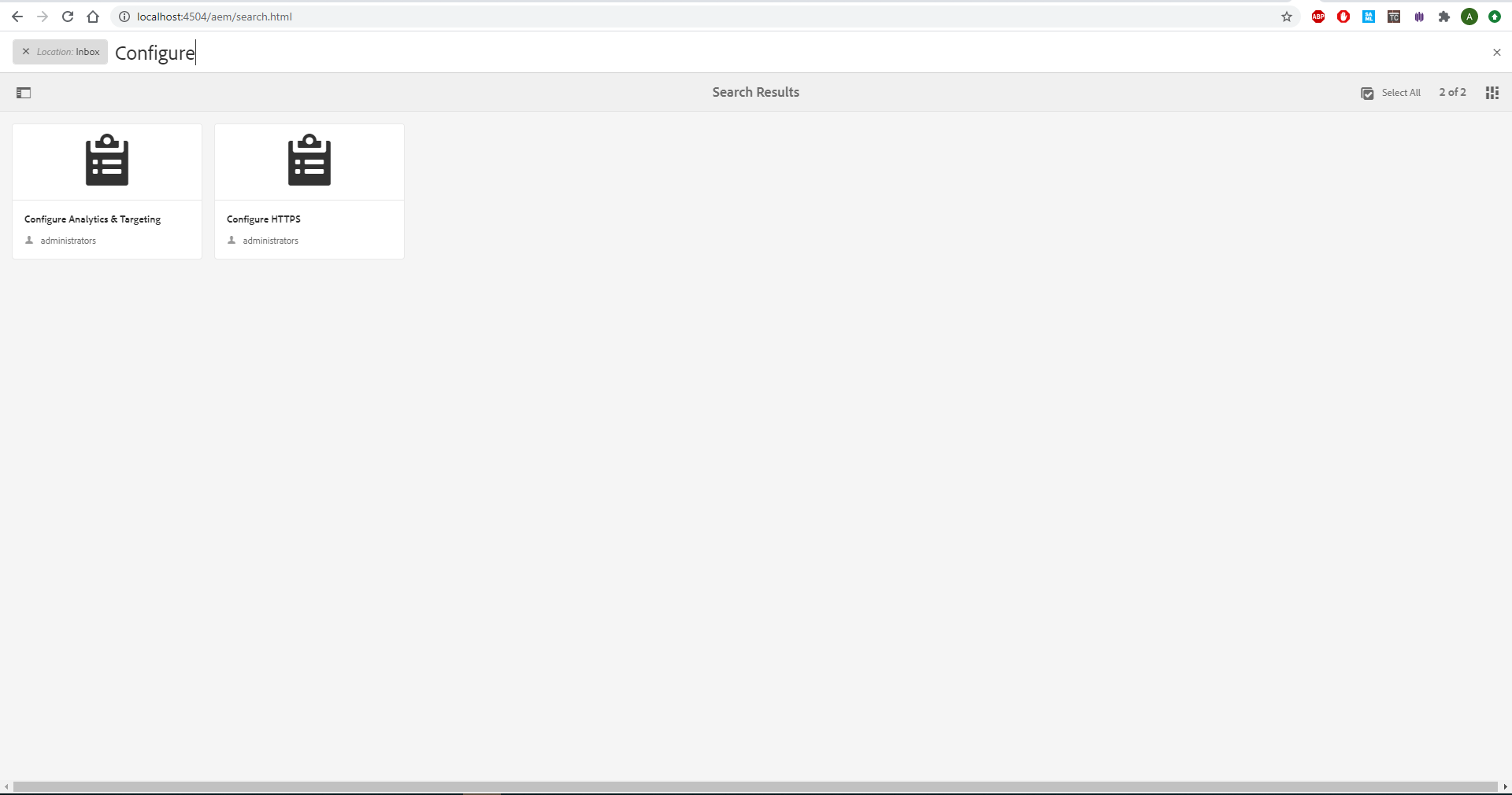 Acs Commons Parameterized Granite Include Server Error Occurred After Use Search In Inbox