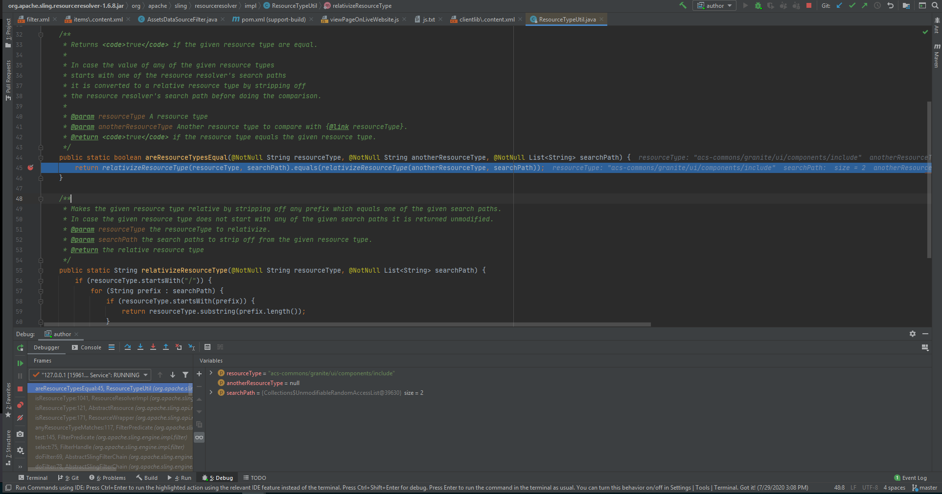 ACS Commons - Parameterized Granite Include - "Server Error" occurred, after use search in inbox ...