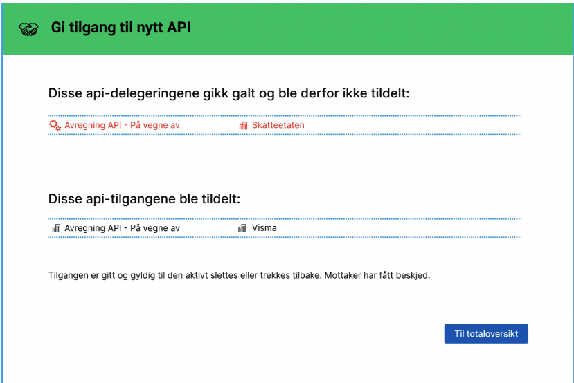 API-delegering | S5a/S5b | Integrate with backend to actually delegate ...