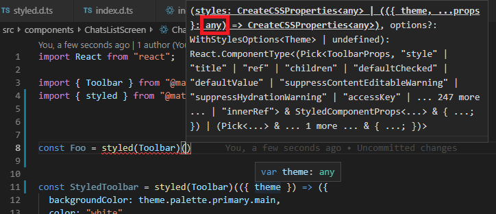 Theme Parameter Is Not Typed When Using Function Form Of Styled · Issue 16351 · Muimaterial Ui