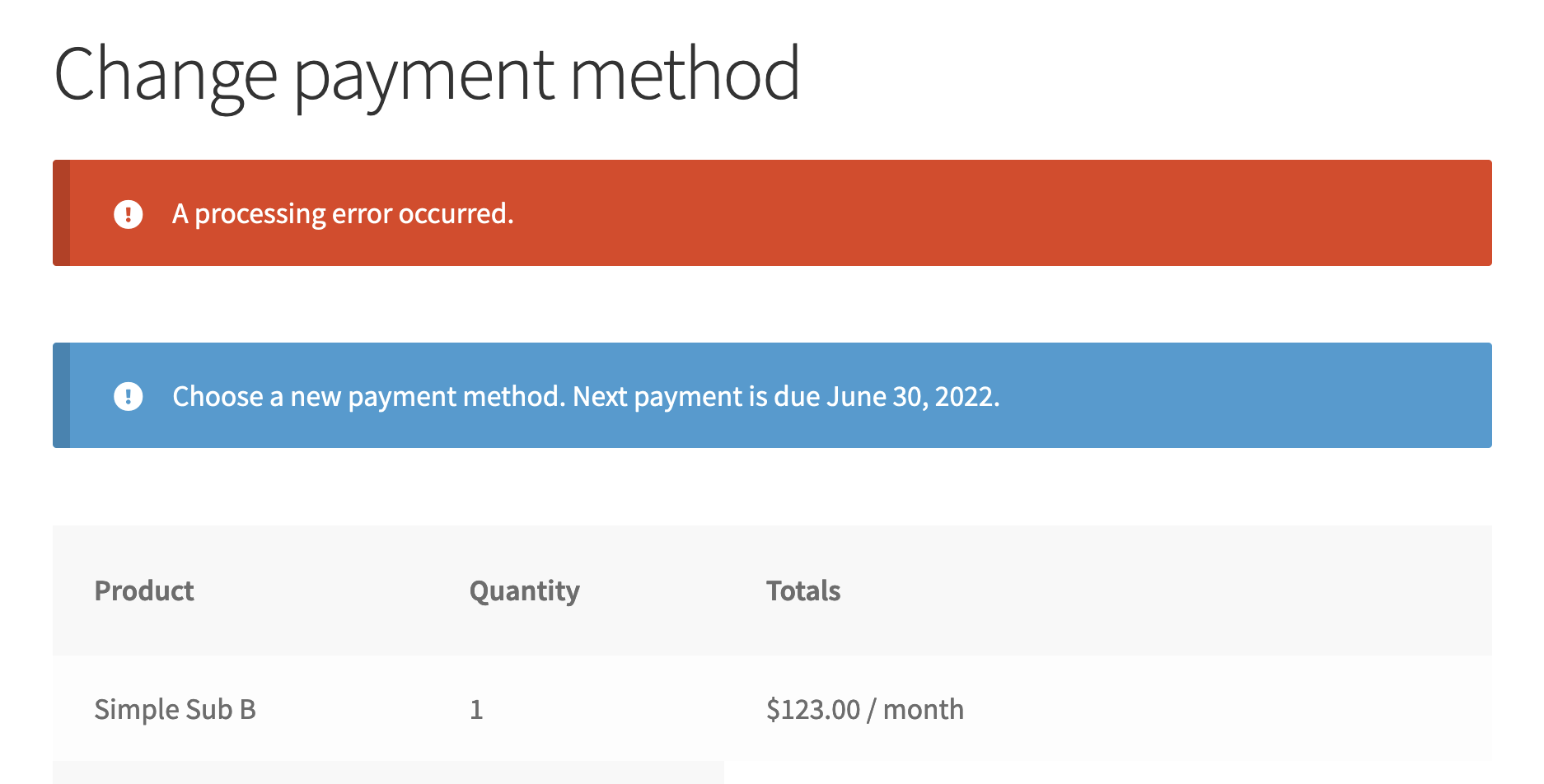 Error changing subscription payment method via UPE more than once in a session · Issue #4308 ...