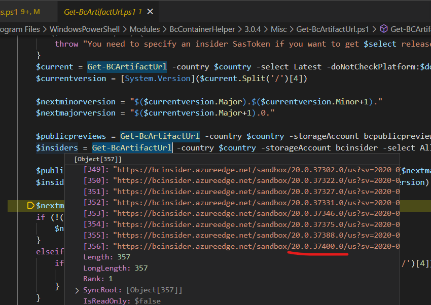 Get-BcArtifactUrl does not return value · Issue #2384 · microsoft/navcontainerhelper · GitHub