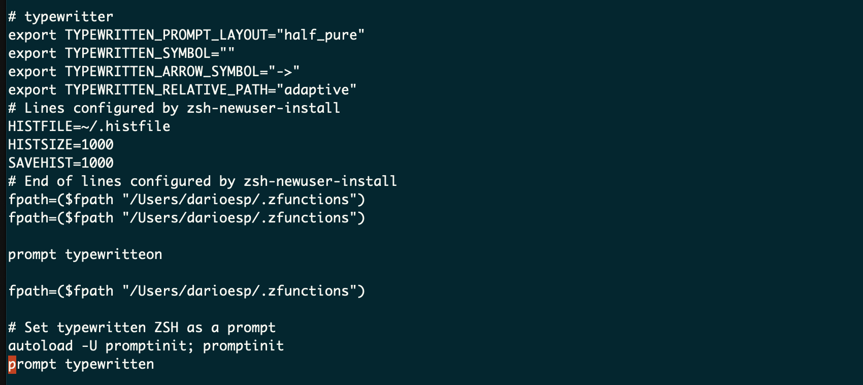 fix typewritter used for zsh · Issue #1568 · warpdotdev/Warp · GitHub