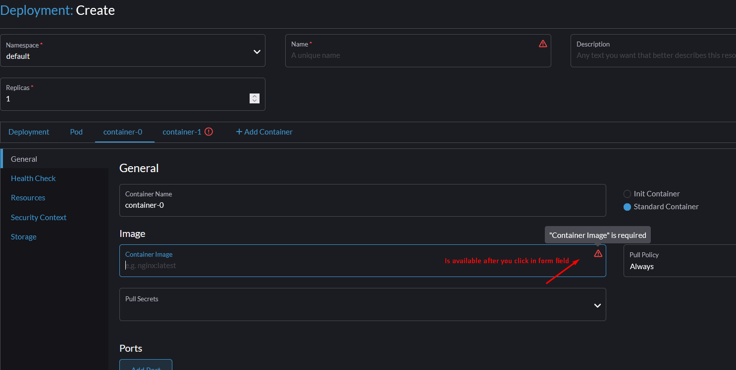 Errors Not Visible In Form When Updatingcreating A Deployment · Issue