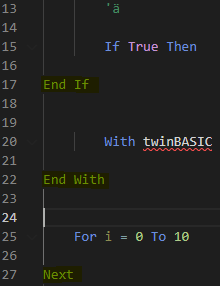 Editor, false indentation after special characters · Issue #530 · twinbasic/twinbasic · GitHub