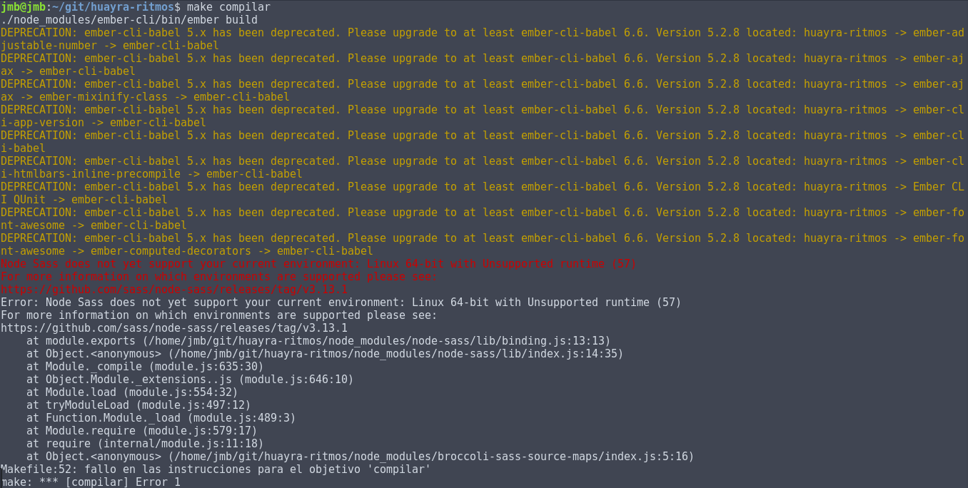 Problema Al Querer Compilar Huayra Ritmos En Gnome 3 22 2 Debian Gnu