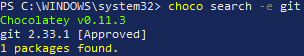 package "git" not shown in search results · Issue #2445 · chocolatey ...