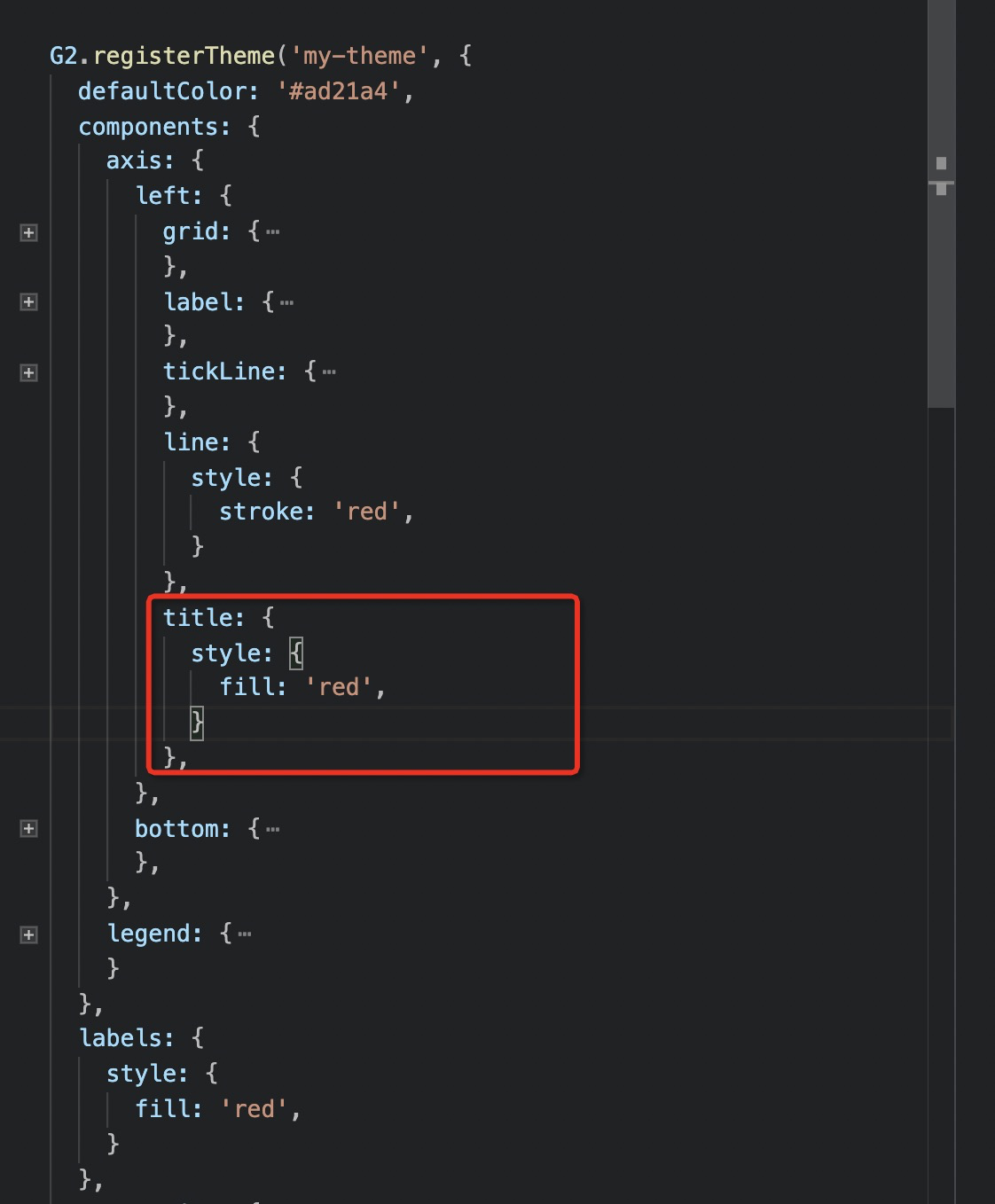 G2Plot自定义主题设置了轴标题样式后渲染了"null" · Issue #2424 · antvis/G2Plot · GitHub