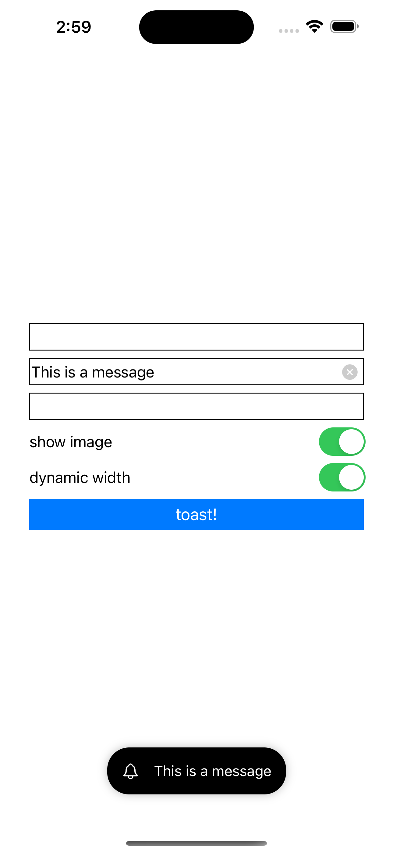GitHub - SamFinston/toast-view: Customizable UIView modal