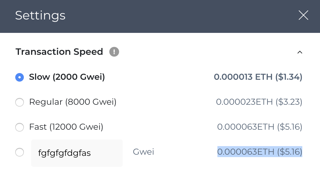 Customize Gwei issue · Issue #248 · MyEtherWallet/MyEtherWallet · GitHub