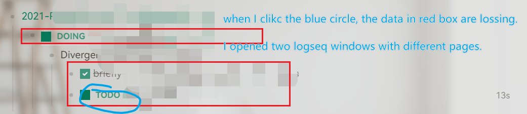 Data loss when click DOING in one of two Logseq windows · Issue #4172 · logseq/logseq · GitHub