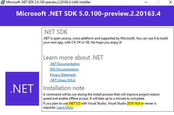 In the installing UI of 5.0 Preview 2 on non-ENU OS, it shows ".NET ...