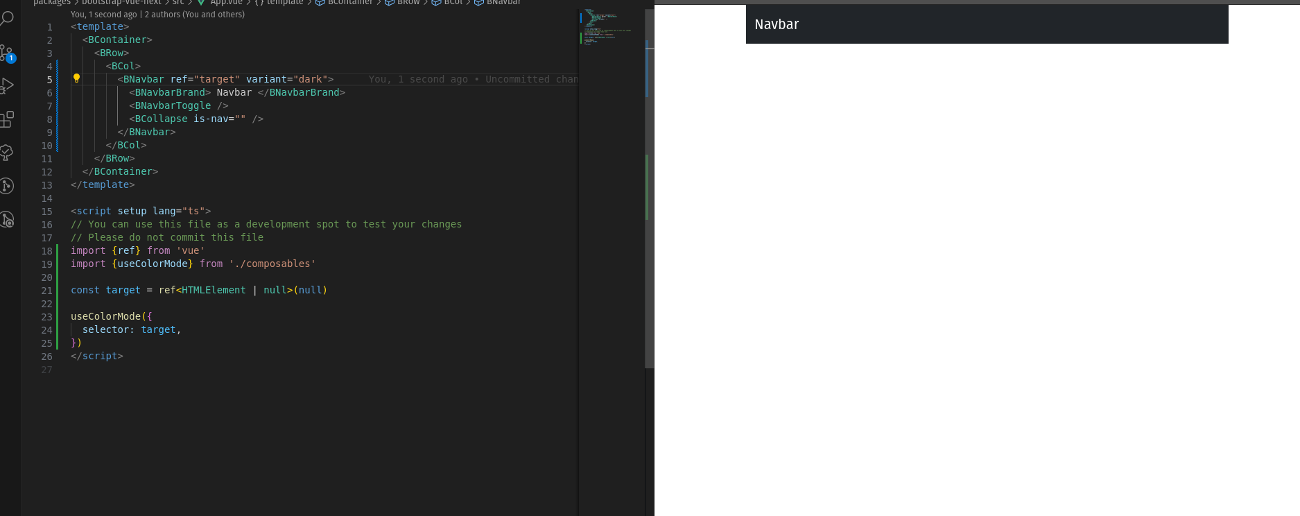 BNavBar `type="dark"` doesn't appear to work · Issue #1480 · bootstrap-vue-next/bootstrap-vue ...