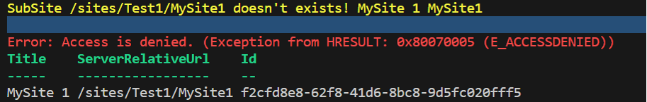 Invoke-PnPSiteTemplate : Access is denied. (Exception from HRESULT: 0x80070005 (E_ACCESSDENIED ...