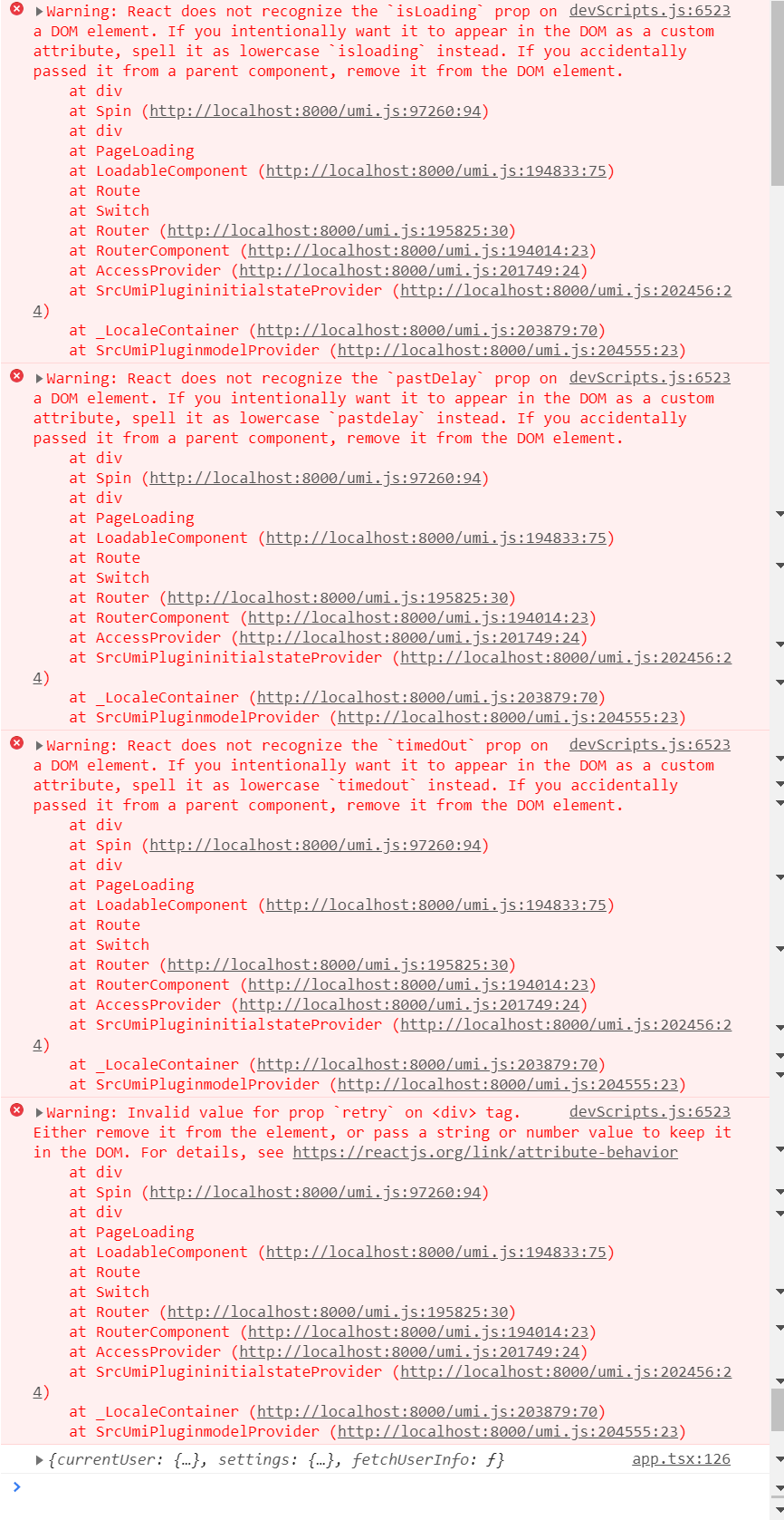 🧐[问题] React不能识别DOM元素上的`xxxx`prop · Issue #8534 · ant-design/ant-design-pro · GitHub