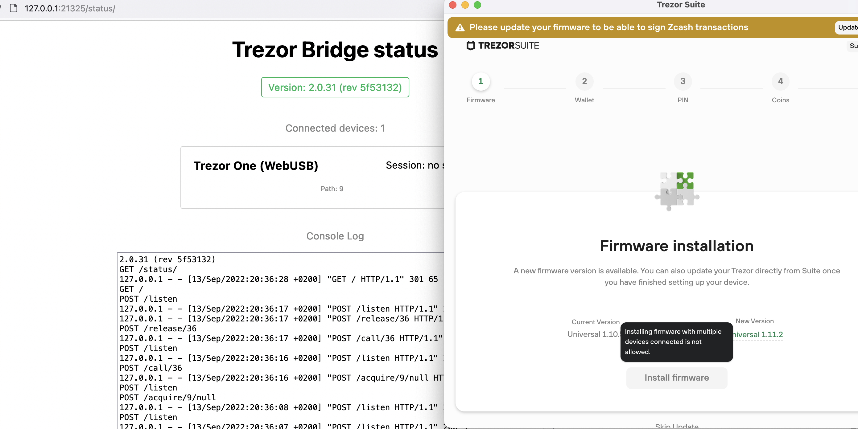 Not possible to update device during onboarding when wallet remembered in Suite · Issue #6270 ...