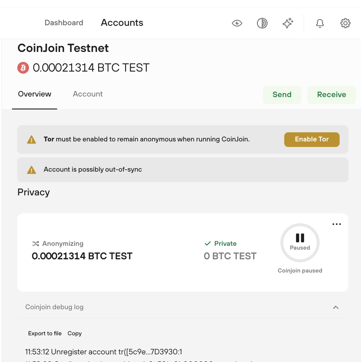 Block all CoinJoin requests with disconnected Tor · Issue #6418 · trezor/trezor-suite · GitHub