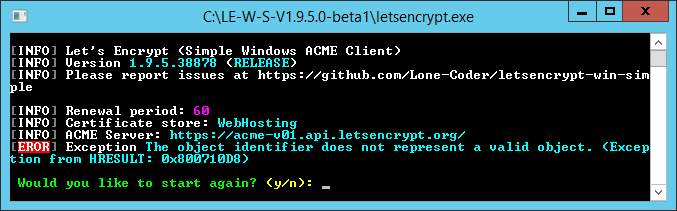 Exception The Object Identifier Does Not Represent A Valid Object · Issue 536 · Win Acmewin
