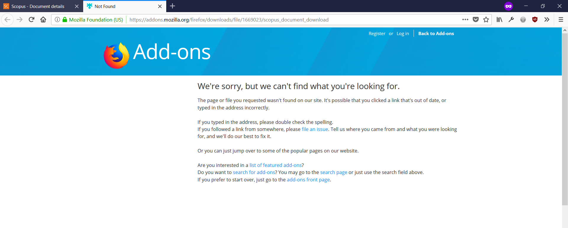 Extension Download Link Broken · Issue #1063 · mozilla/addons · GitHub