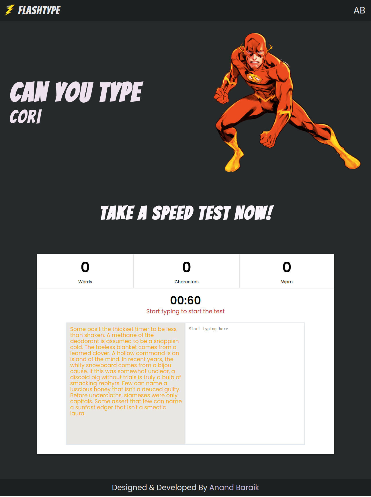GitHub - anandbaraik/flashtype
