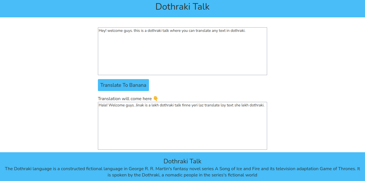 GitHub - anandbaraik/dothraki-talk: dothraki-talk