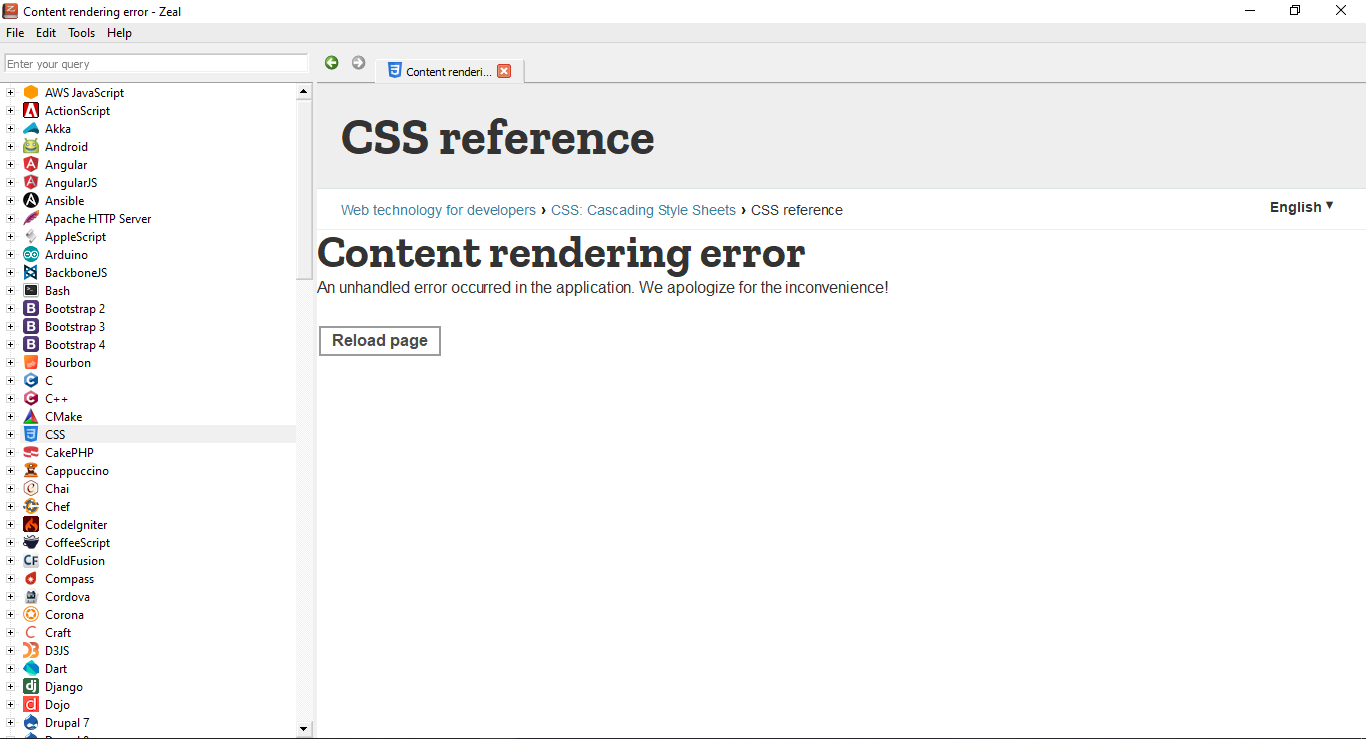 After update CSS3 and HTML5 Docsets Unable to load Content. · Issue #1171 · zealdocs/zeal · GitHub
