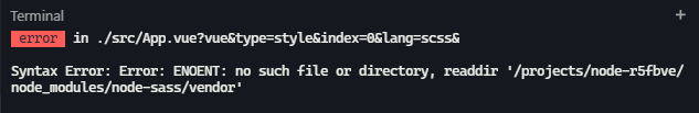 Vue-2 node-sass error · Issue #64 · stackblitz/webcontainer-core · GitHub