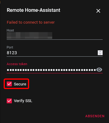 "Failed to connect to server" when "Secure" is enabled · Issue #138 · custom-components/remote ...