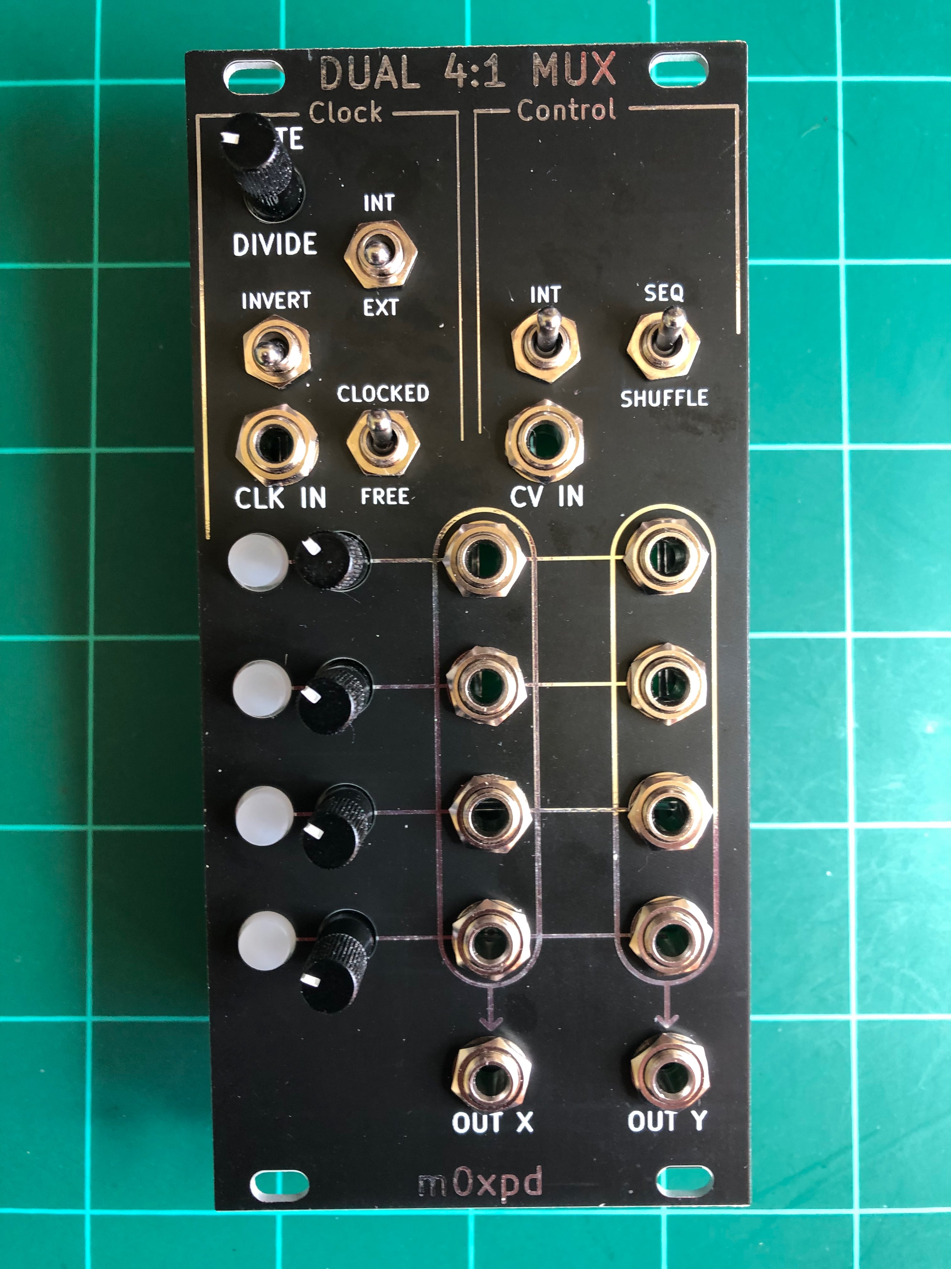 GitHub - m0xpd/4-1-Mux-for-Eurorack: A Dual Channel 4:1 Multiplexer for Eurorack Synthesizers
