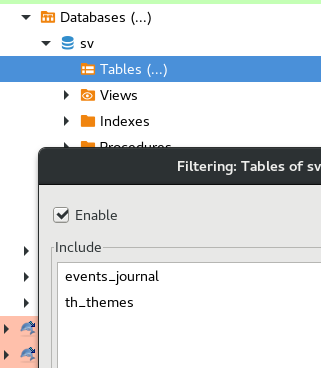 Tables filters work only one Include table · Issue #2871 · dbeaver ...