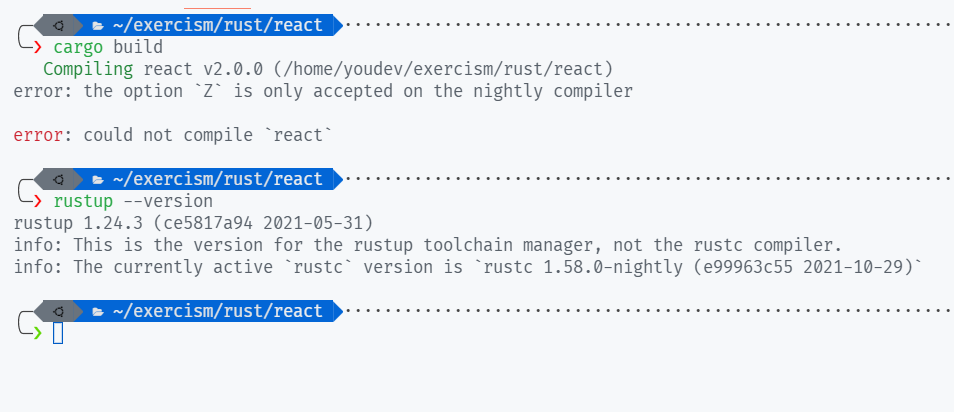 The React exercice does not build · Issue #1387 · exercism/rust · GitHub