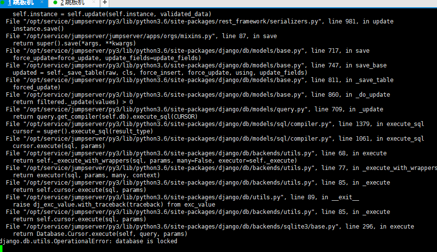 Jumpserver 使用 Sqlite数据库，数据库被锁 · Issue 2344 · Jumpserverjumpserver · Github 9298