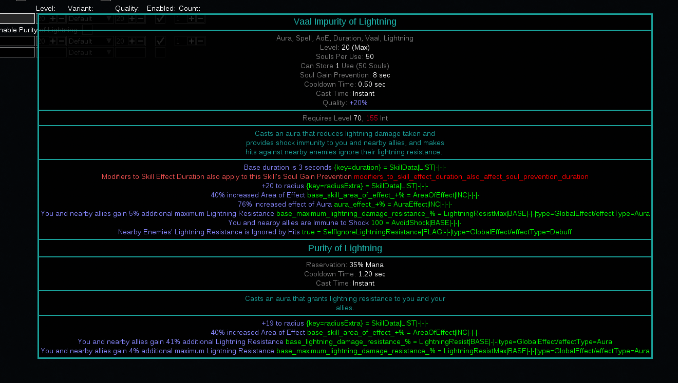Vaal Impurity chance to avoid ailment doesn't work but is passed. · Issue #4849 ...