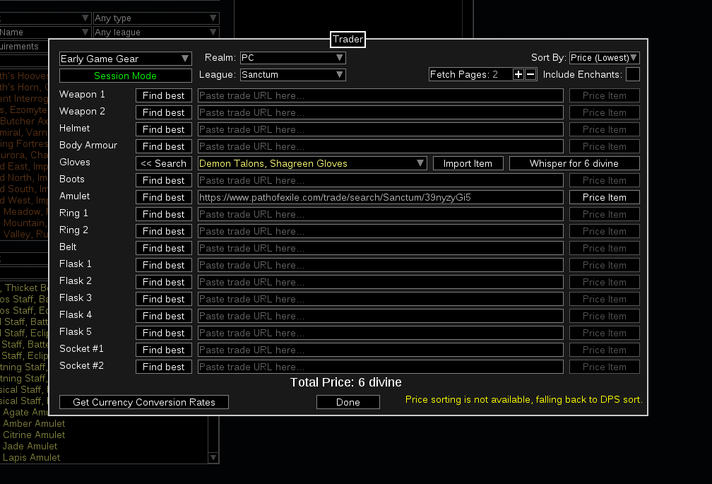 Price sorting doesn't work · Issue #5520 · PathOfBuildingCommunity/PathOfBuilding · GitHub