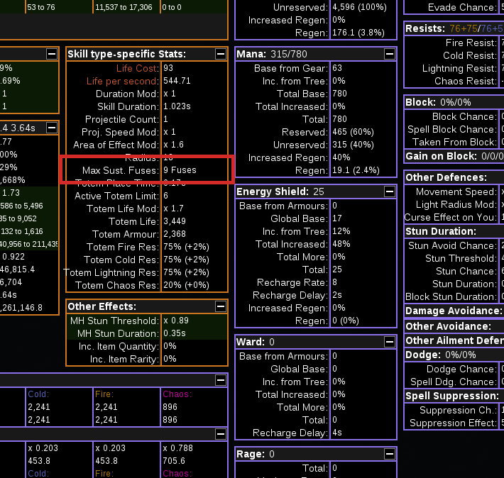Add breakdown for Max Sust. Fuses on explosive arrow · Issue #5738 · PathOfBuildingCommunity ...
