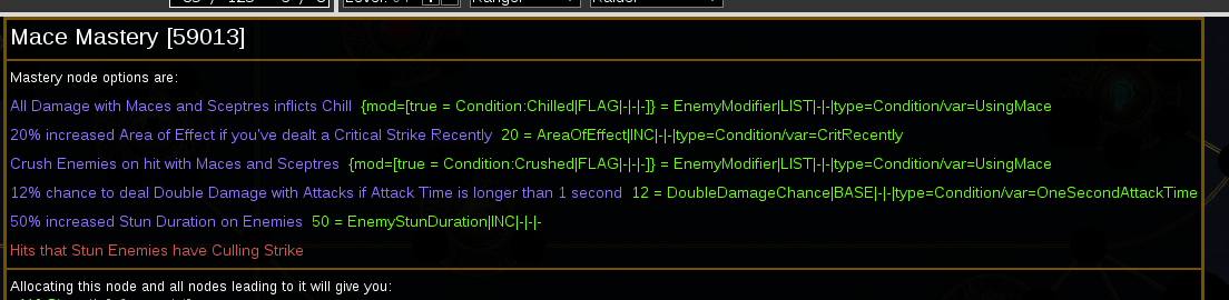 Mace Mastery: "All Damage with Maces and Sceptres inflicts Chill" doesn't add to chill effect ...