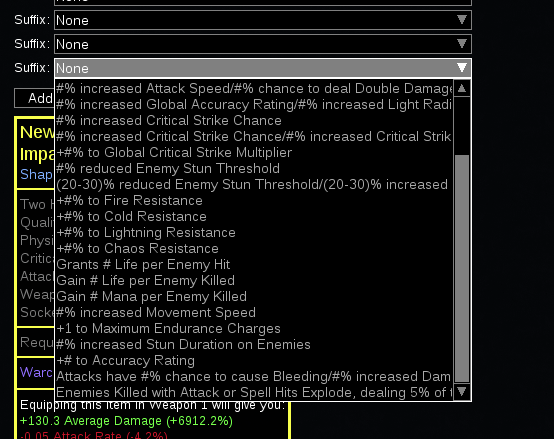 2Handed Mace, Shaper Suffix Modifier "+1 to Maximum Endurance Charges" not present · Issue #5775 ...
